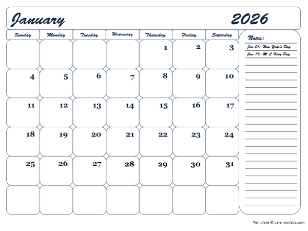 2026 Monthly Planner Word Template - Free Printable Templates