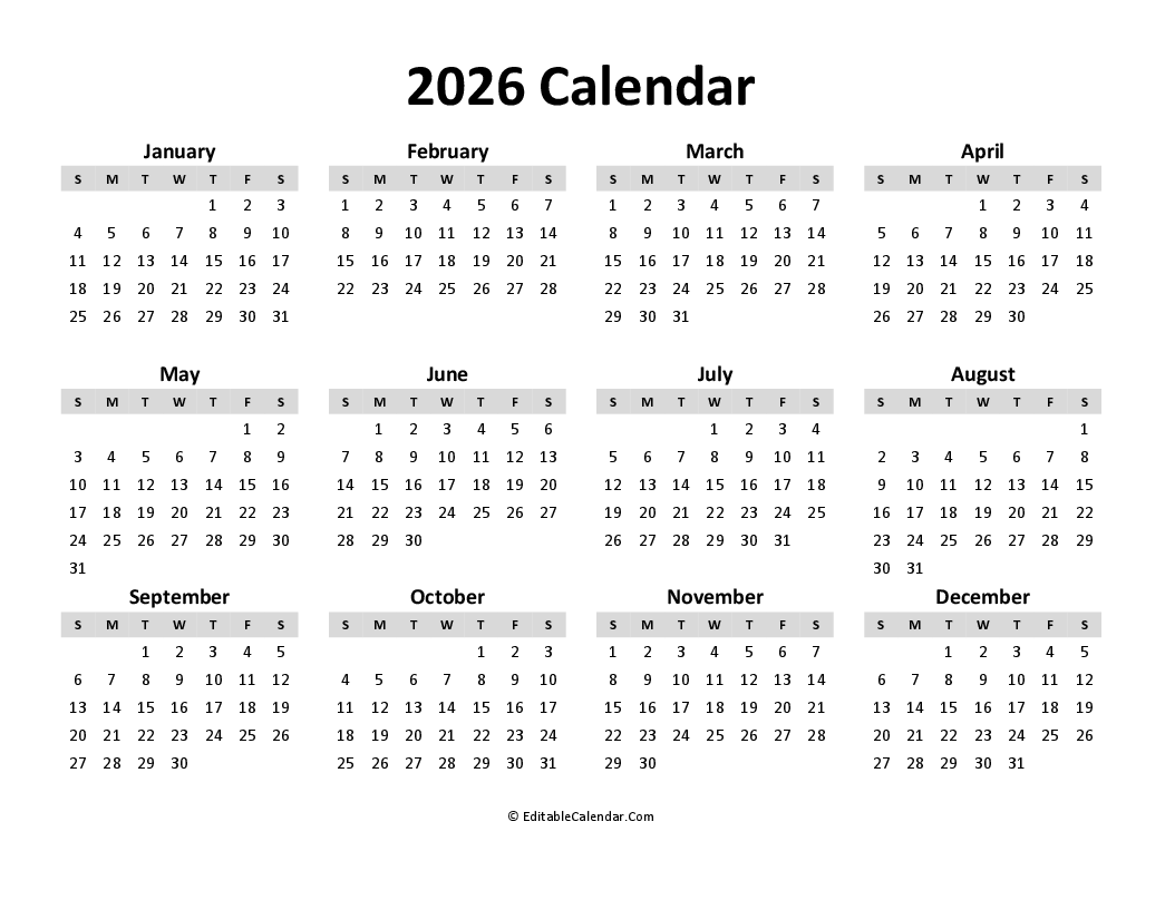 Small Printable Calendar 2026: Stay Organized and Efficient - calendar.premiumprintable.com